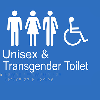 Transgender Braille Toilet Sign